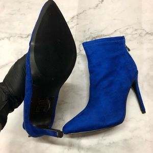 Nordstrom | Shoes | Royal Blue Suede Womens Ankle Booties Heels Boots ...